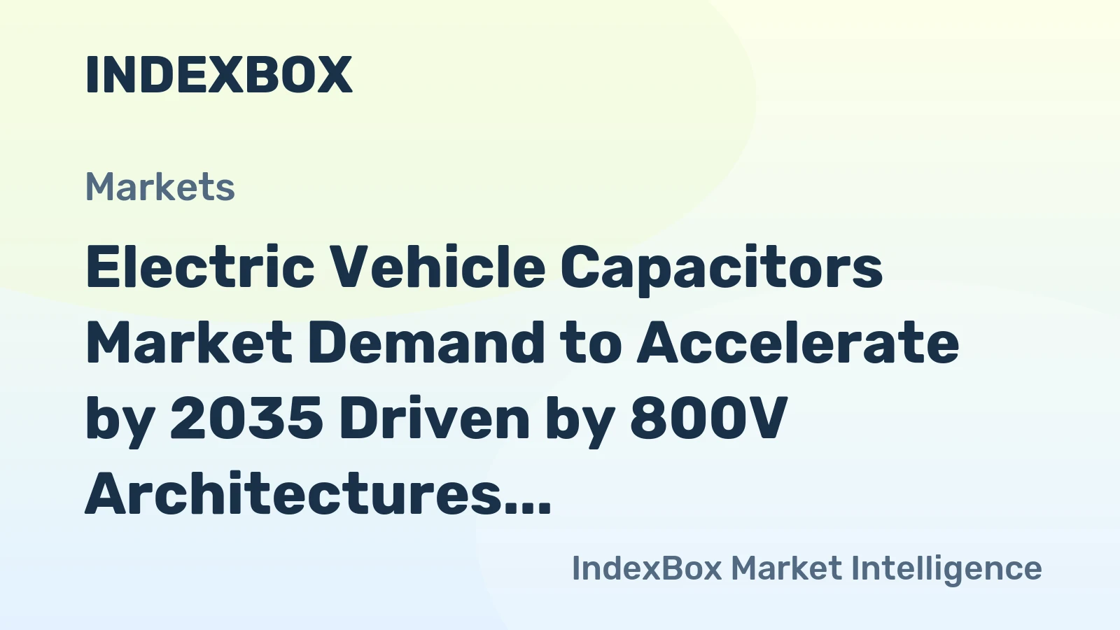 Electric Vehicle Capacitors Market Demand to Accelerate by 2035 Driven by 800V Architectures and Sic Power Modules