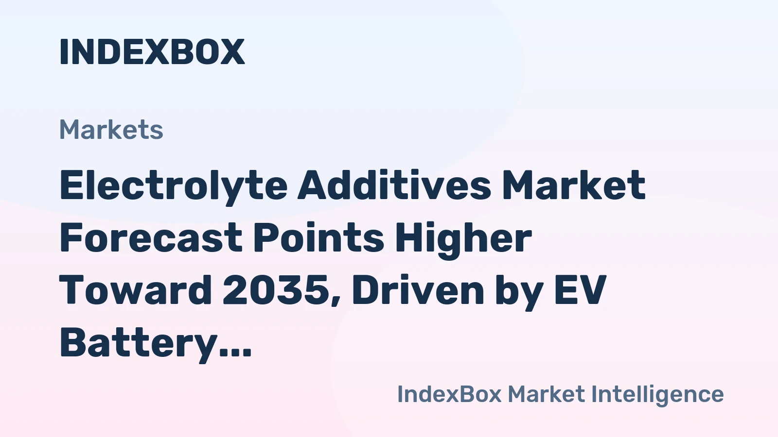 Electrolyte Additives Market Forecast Points Higher Toward 2035, Driven by EV Battery Scaling