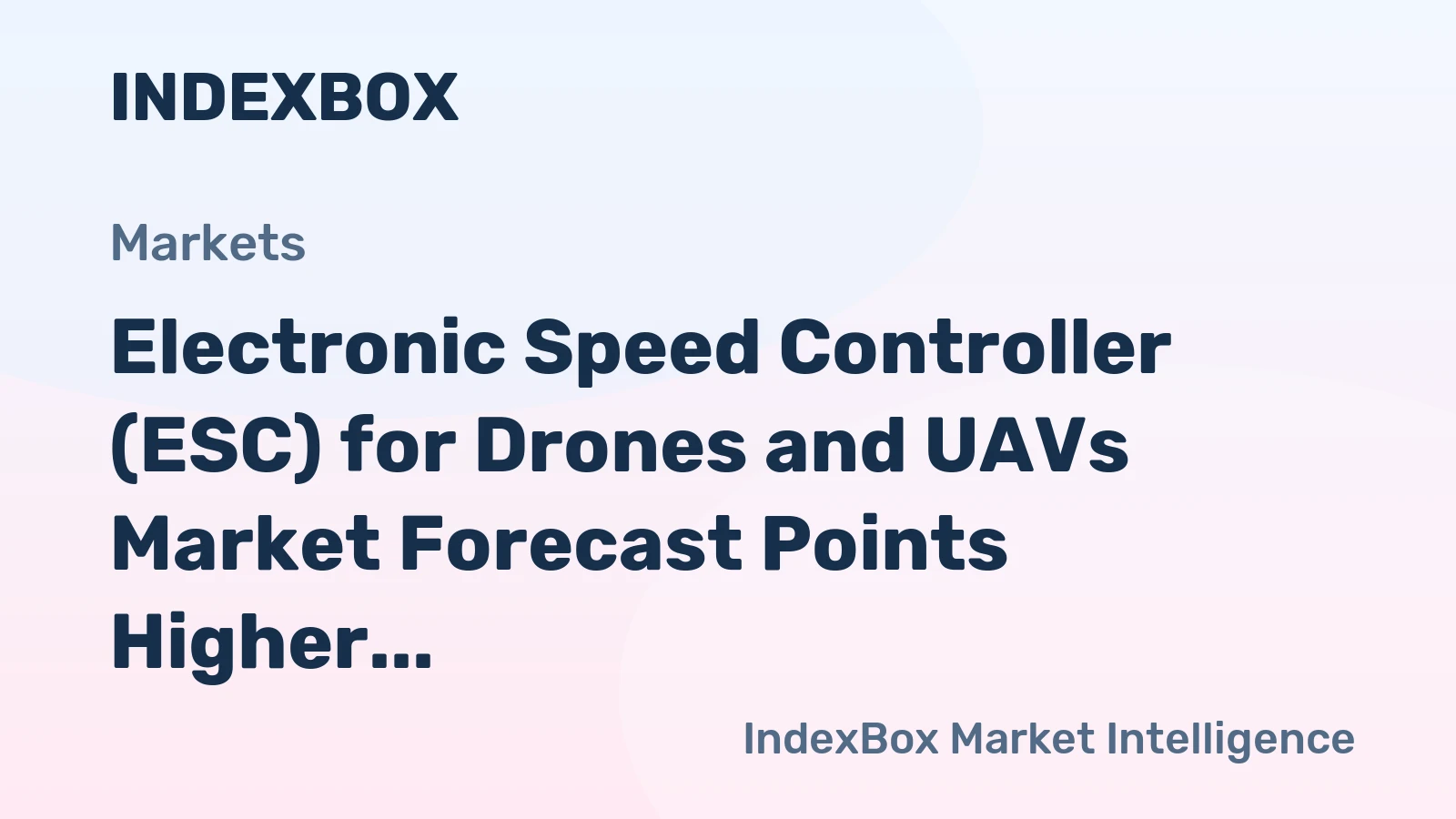 Electronic Speed Controller (ESC) for Drones and UAVs Market Forecast Points Higher Toward 2035