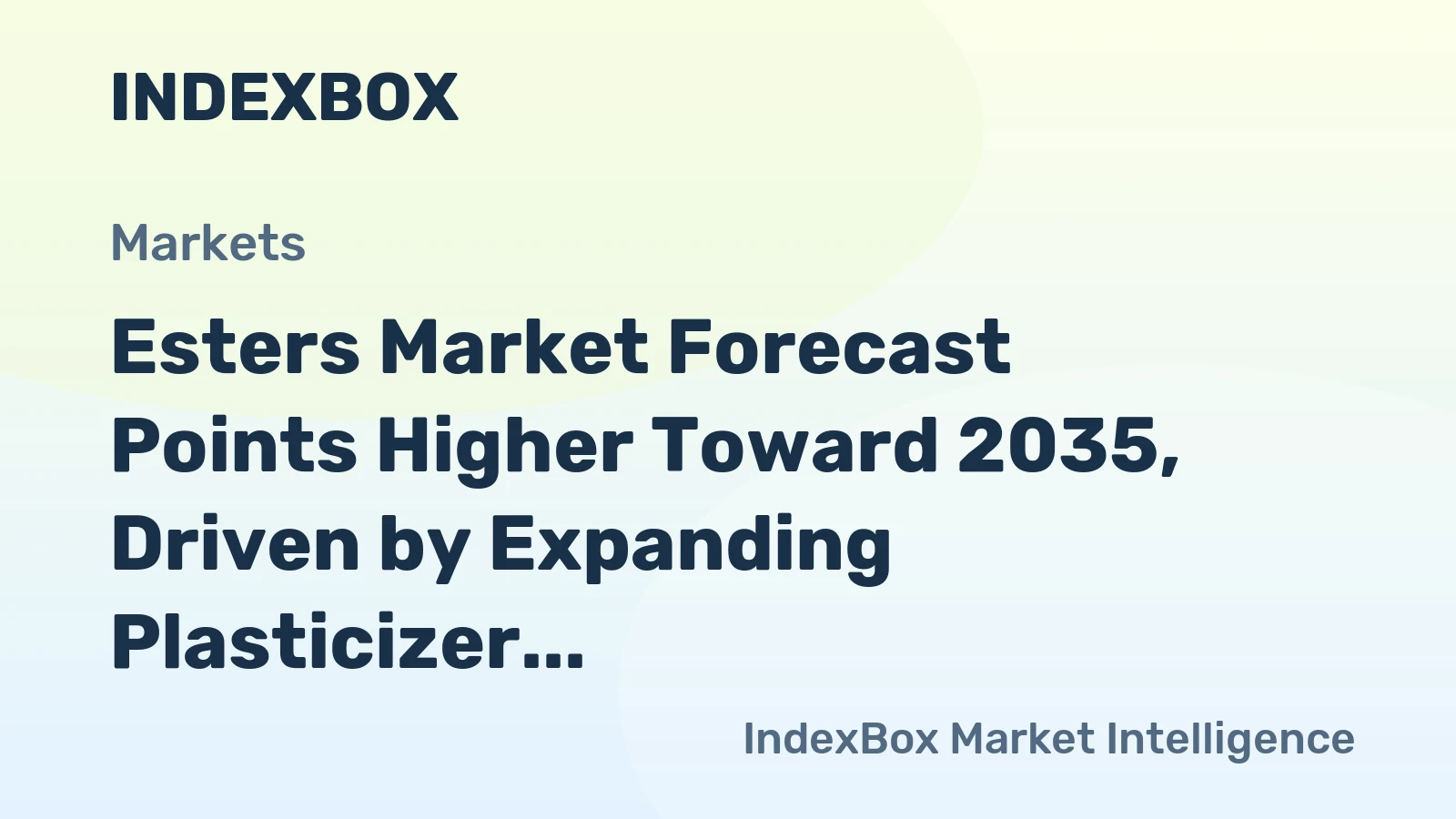 Esters Market Forecast Points Higher Toward 2035, Driven by Expanding Plasticizer and Lubricant Demand