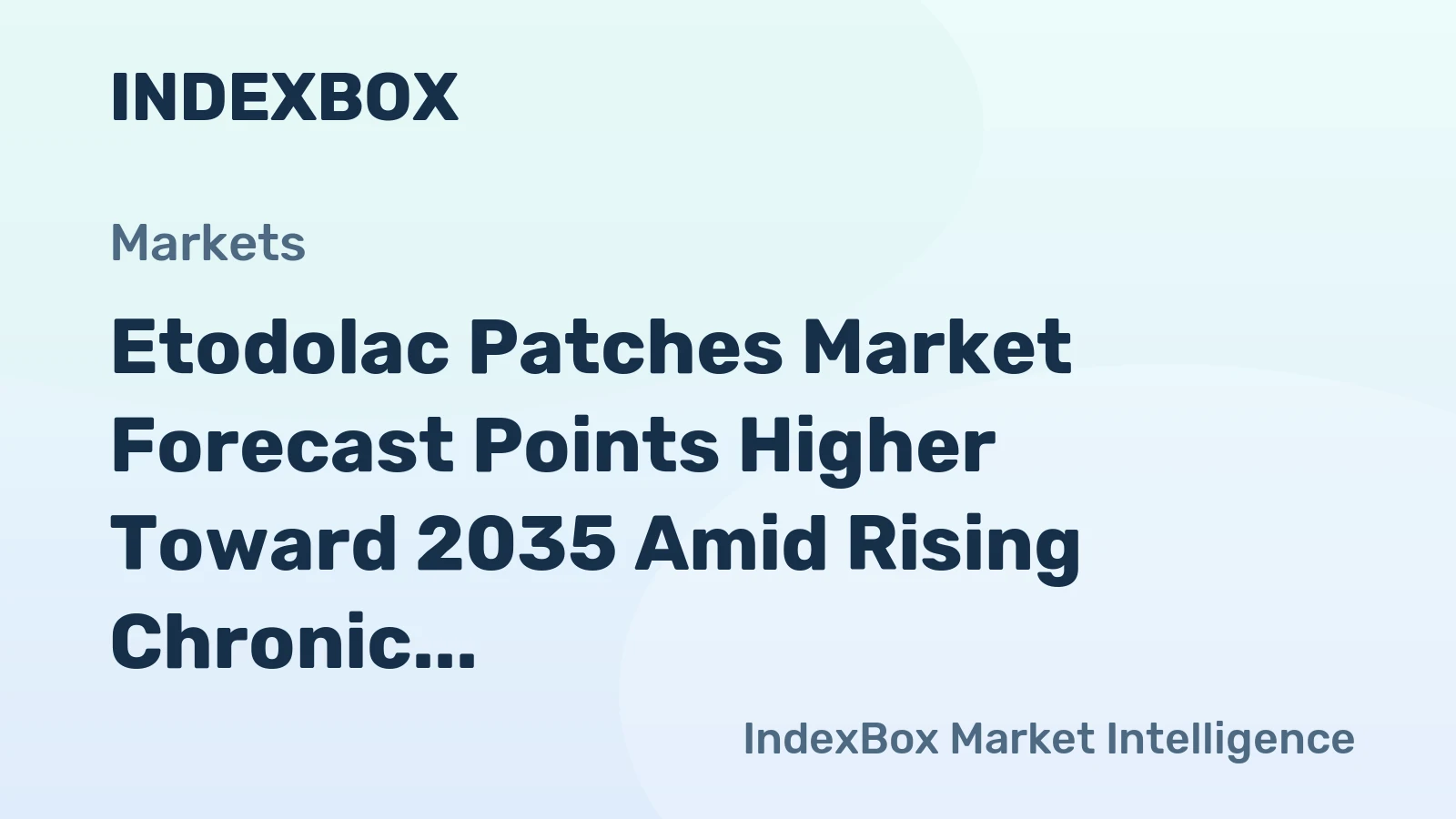 Etodolac Patches Market Forecast Points Higher Toward 2035 Amid Rising Chronic Pain Prevalence