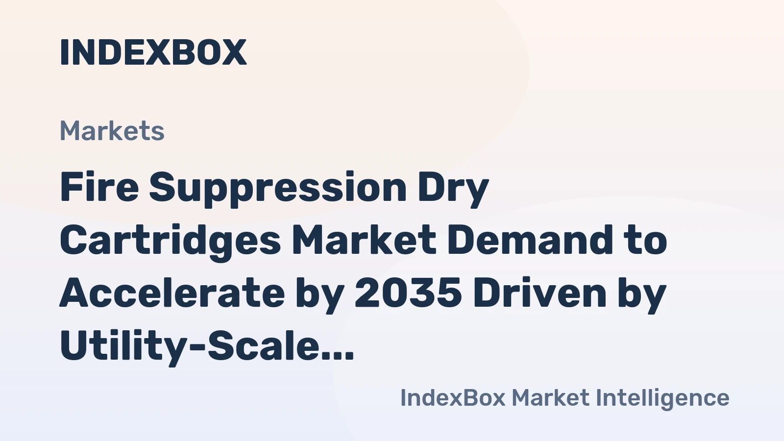 Fire Suppression Dry Cartridges Market Demand to Accelerate by 2035 Driven by Utility-Scale BESS Expansion