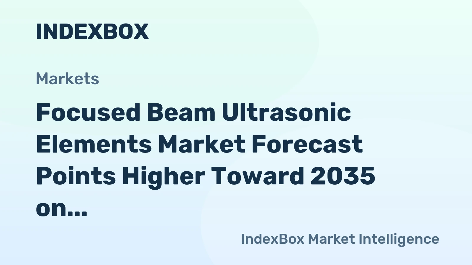 Focused Beam Ultrasonic Elements Market Forecast Points Higher Toward 2035 on Semiconductor Inspection Demand