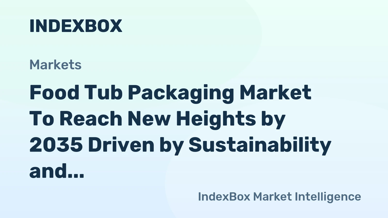 Food Tub Packaging Market to Reach New Heights by 2035 Driven by Sustainability and Convenience Trends