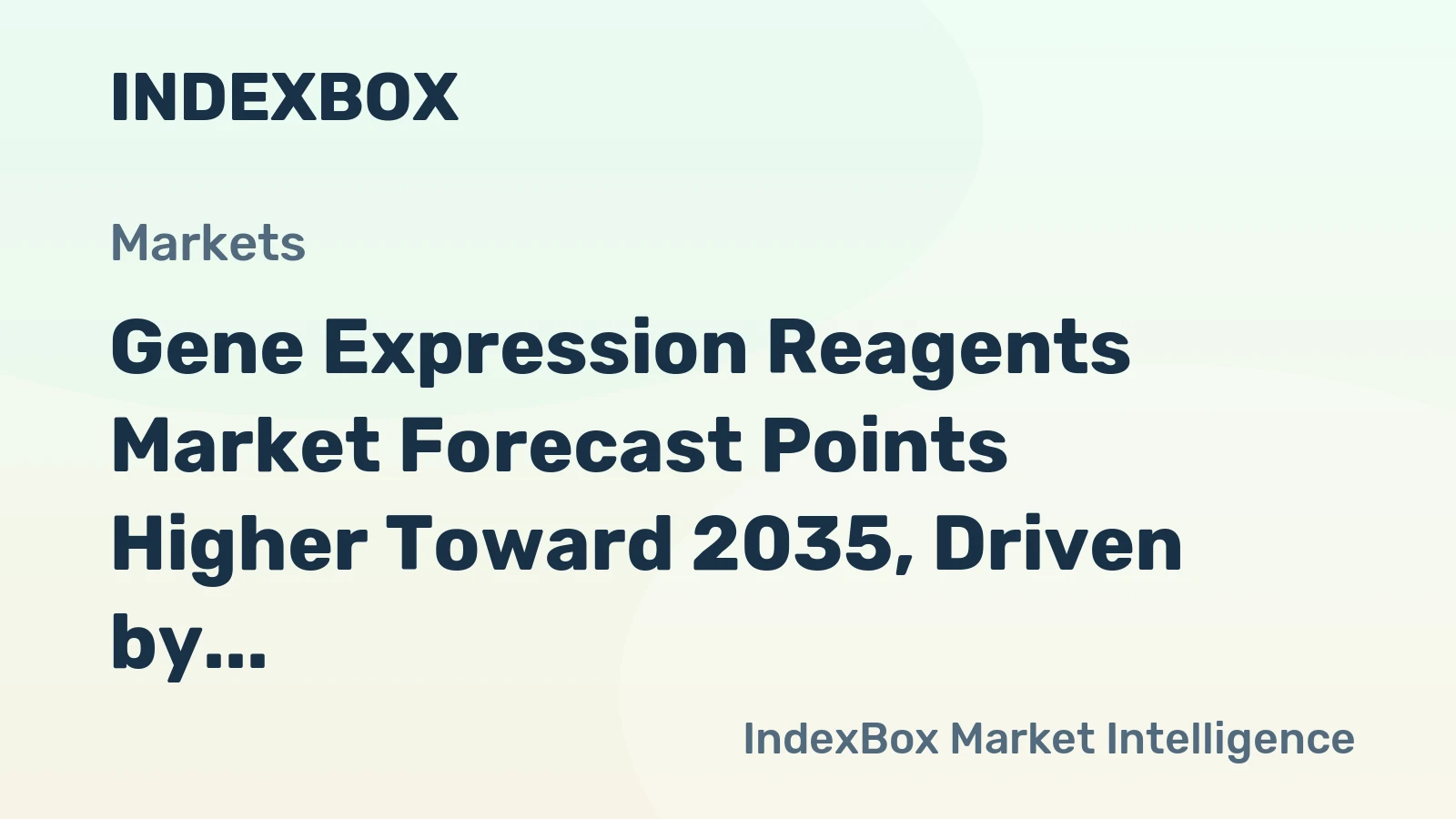 Gene Expression Reagents Market Forecast Points Higher Toward 2035, Driven by Precision Diagnostics Expansion