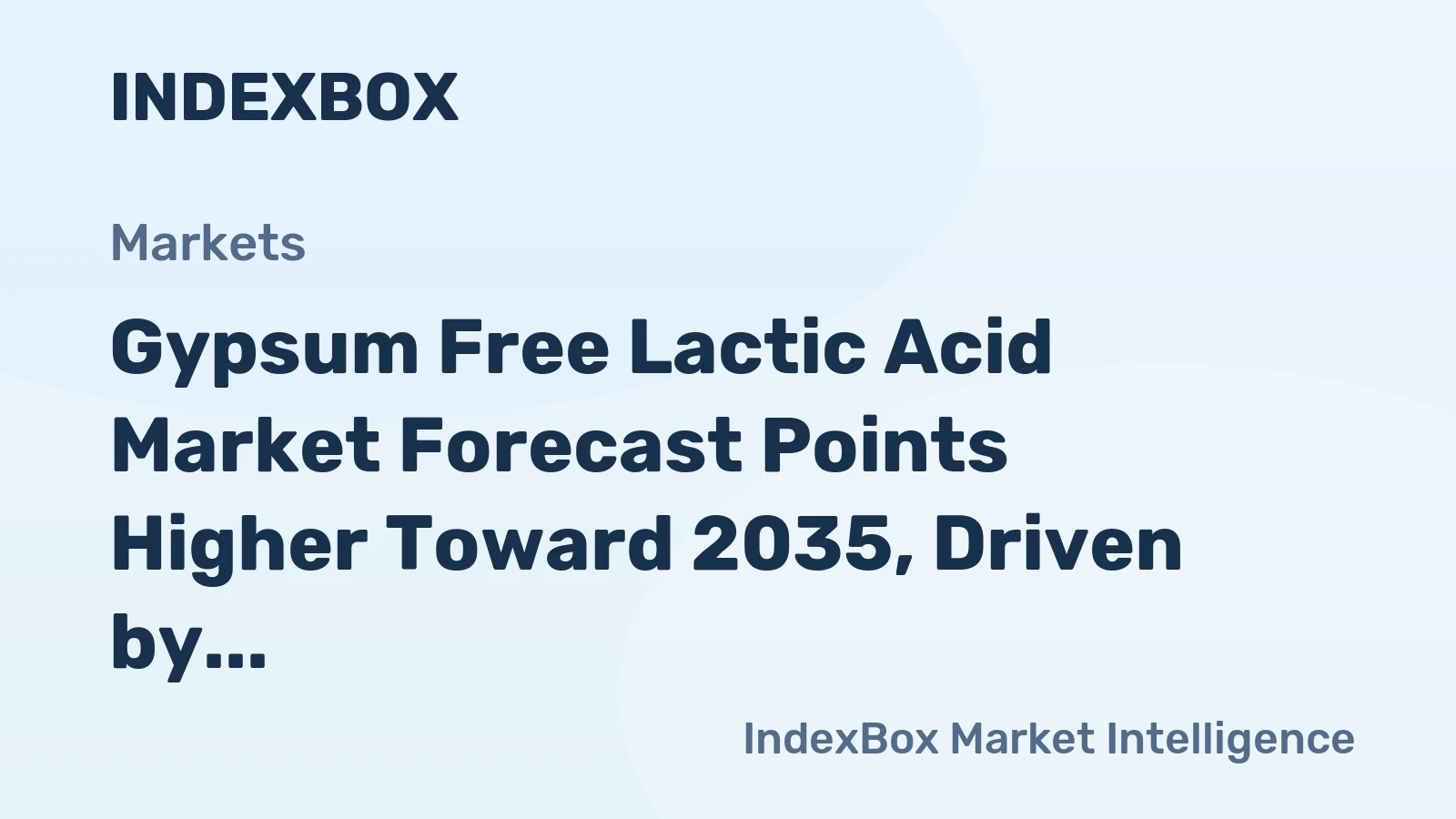 Gypsum Free Lactic Acid Market Forecast Points Higher Toward 2035, Driven by Biopolymer Demand
