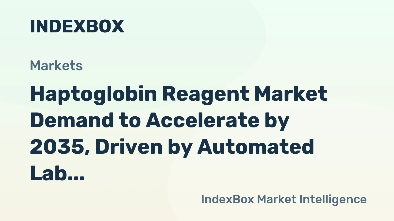 Haptoglobin Reagent Market Demand to Accelerate by 2035, Driven by Automated Lab Consolidation