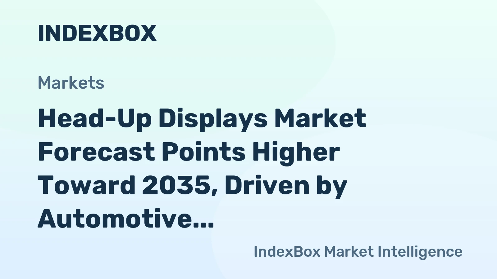Head-Up Displays Market Forecast Points Higher Toward 2035, Driven by Automotive AR Integration