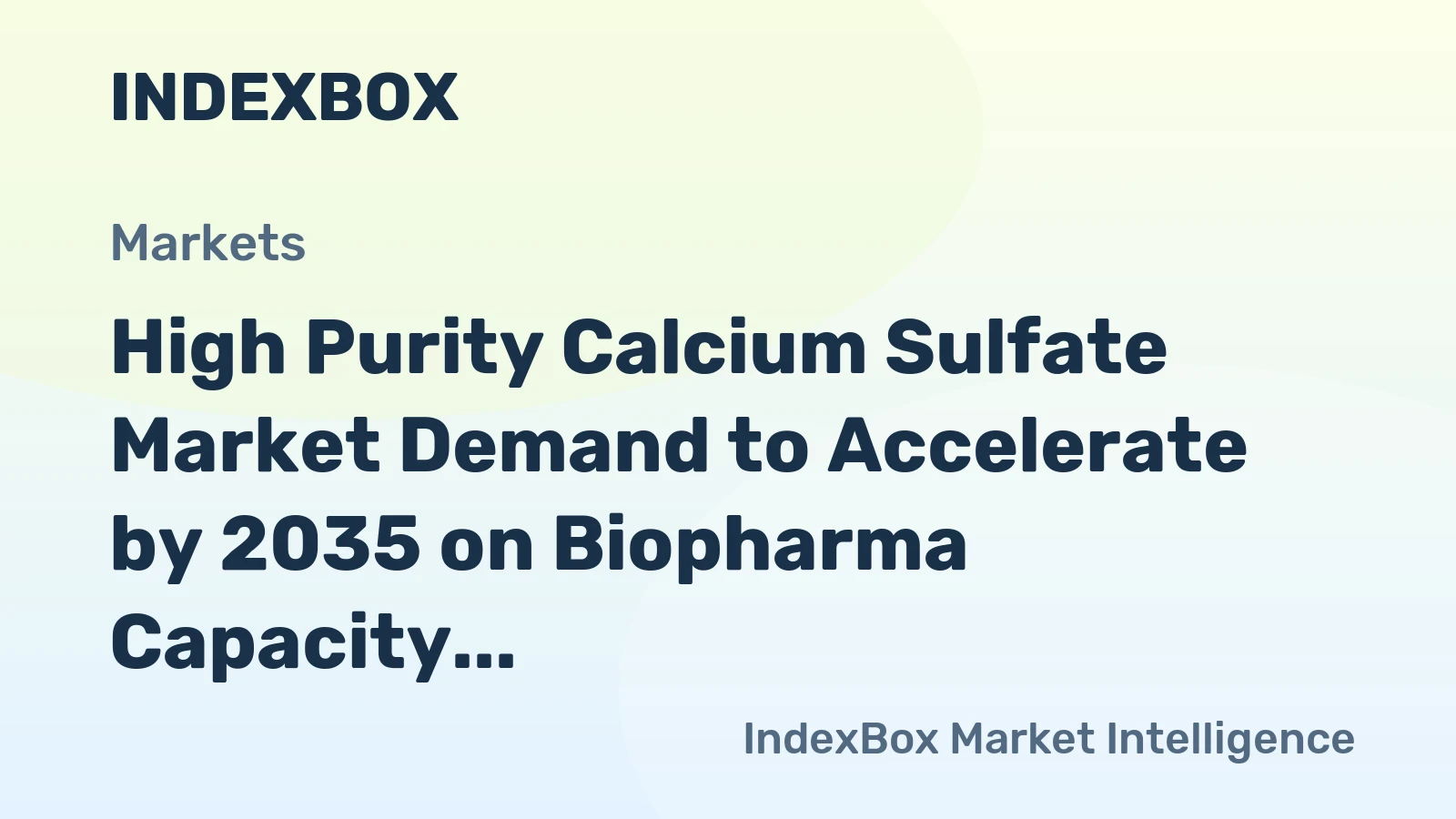 High Purity Calcium Sulfate Market Demand to Accelerate by 2035 on Biopharma Capacity Expansion
