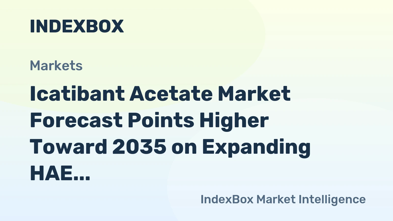 Icatibant Acetate Market Forecast Points Higher Toward 2035 on Expanding HAE Diagnosis and Home Self-Administration Uptake