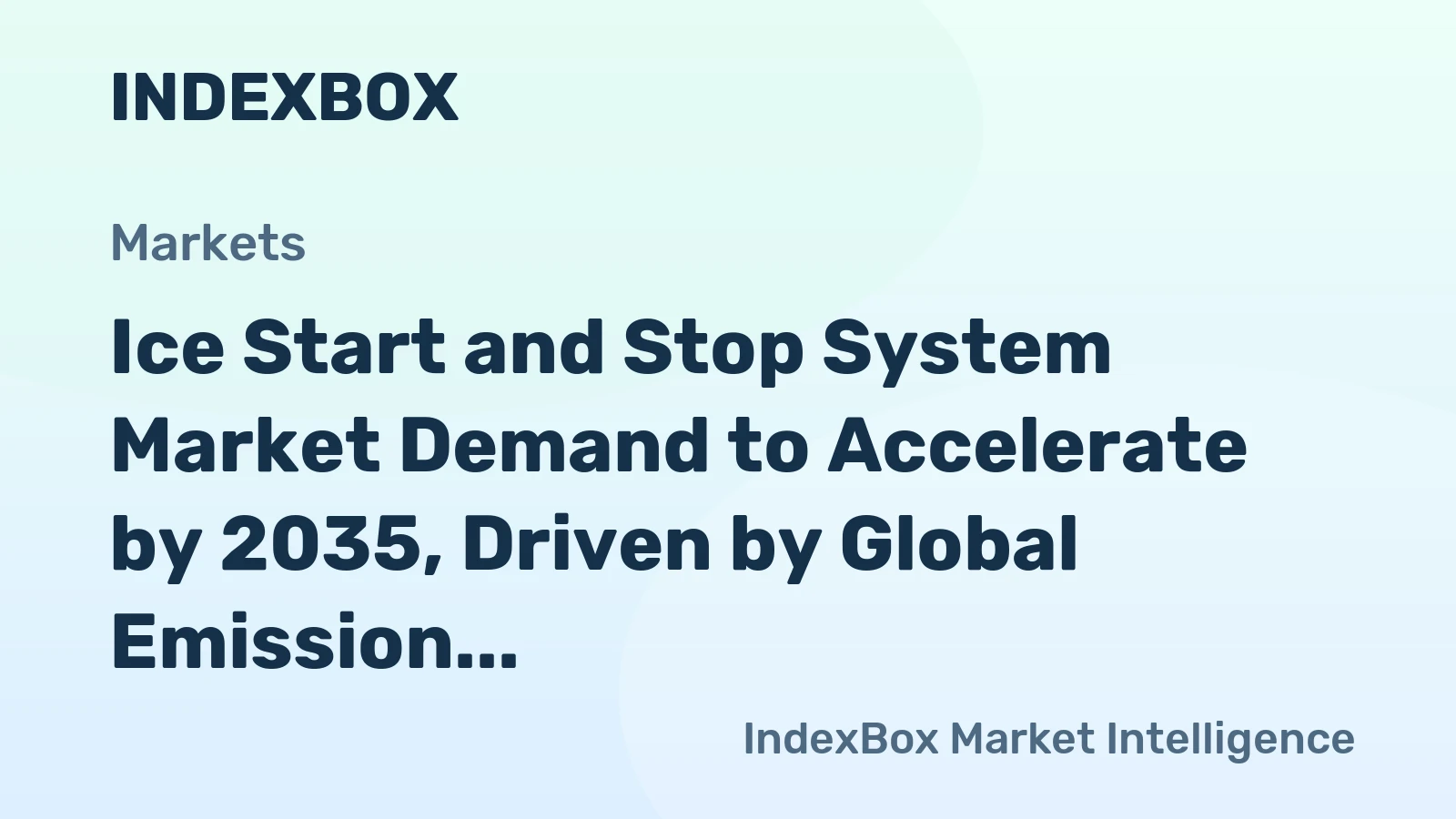 Ice Start and Stop System Market Demand to Accelerate by 2035, Driven by Global Emission Mandates