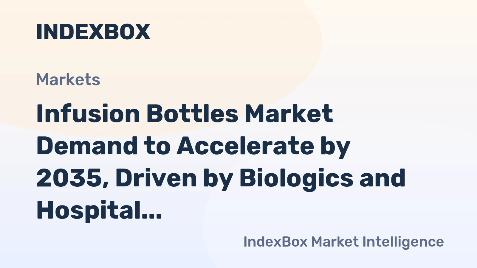 Infusion Bottles Market Demand to Accelerate by 2035, Driven by Biologics and Hospital Efficiency Needs