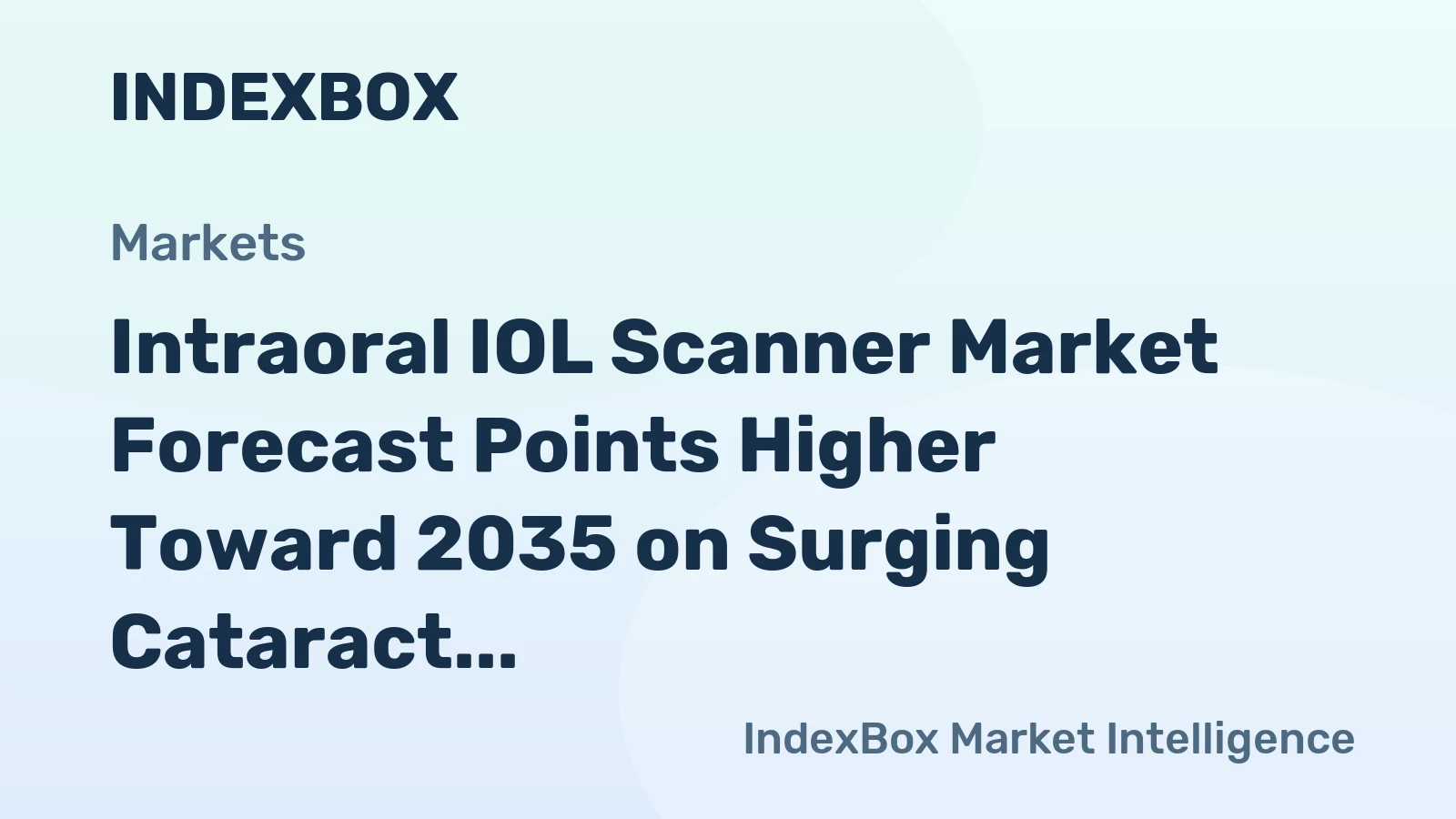 Intraoral IOL Scanner Market Forecast Points Higher Toward 2035 on Surging Cataract Volumes