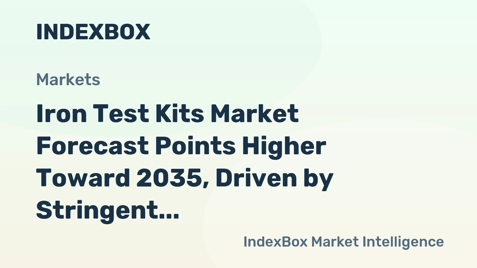 Iron Test Kits Market Forecast Points Higher Toward 2035, Driven by Stringent Water Quality Regulations
