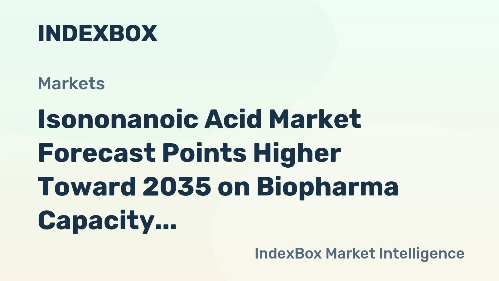 Isononanoic Acid Market Forecast Points Higher Toward 2035 on Biopharma Capacity Expansion