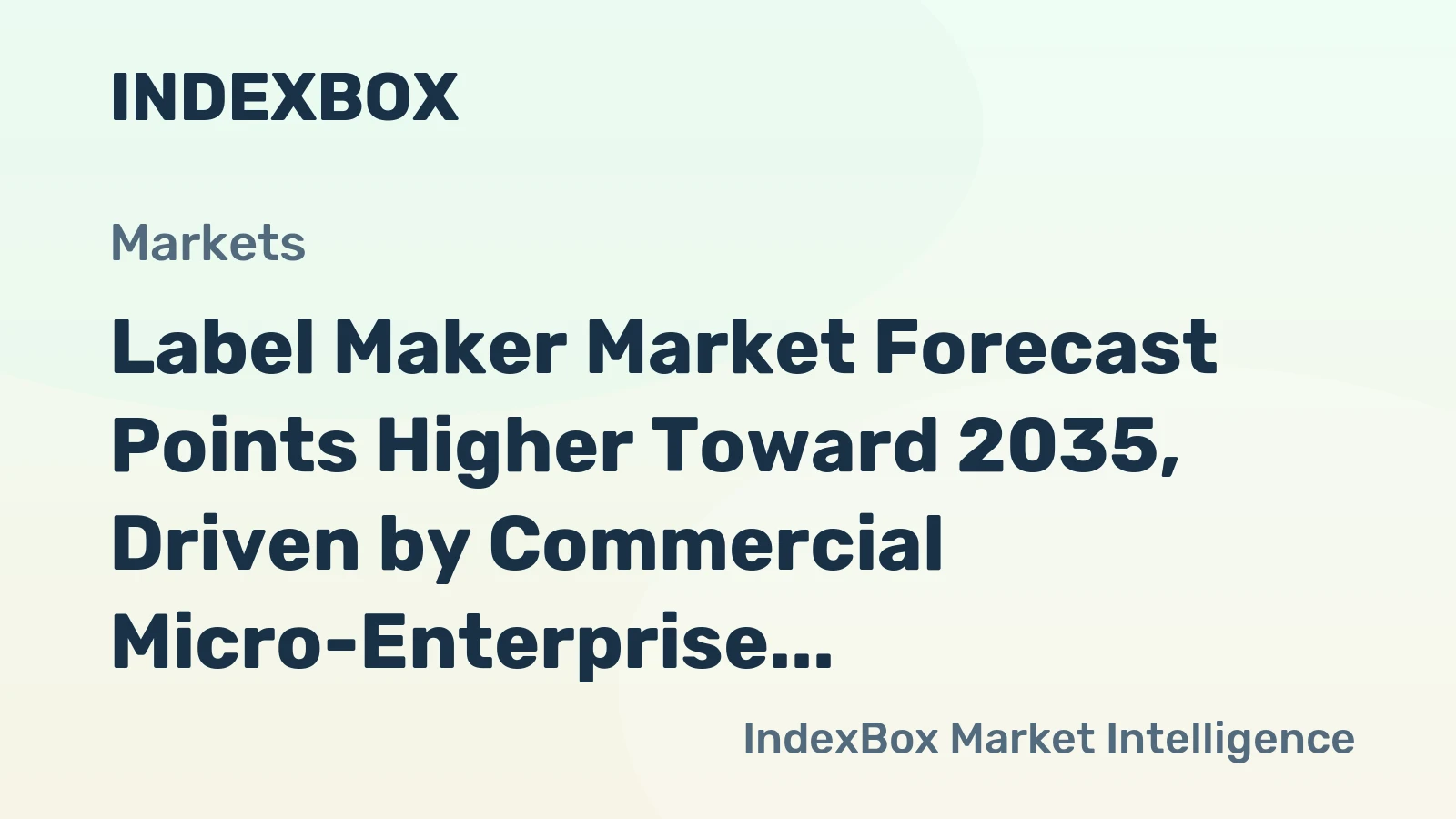 Label Maker Market Forecast Points Higher Toward 2035, Driven by Commercial Micro-Enterprise Demand