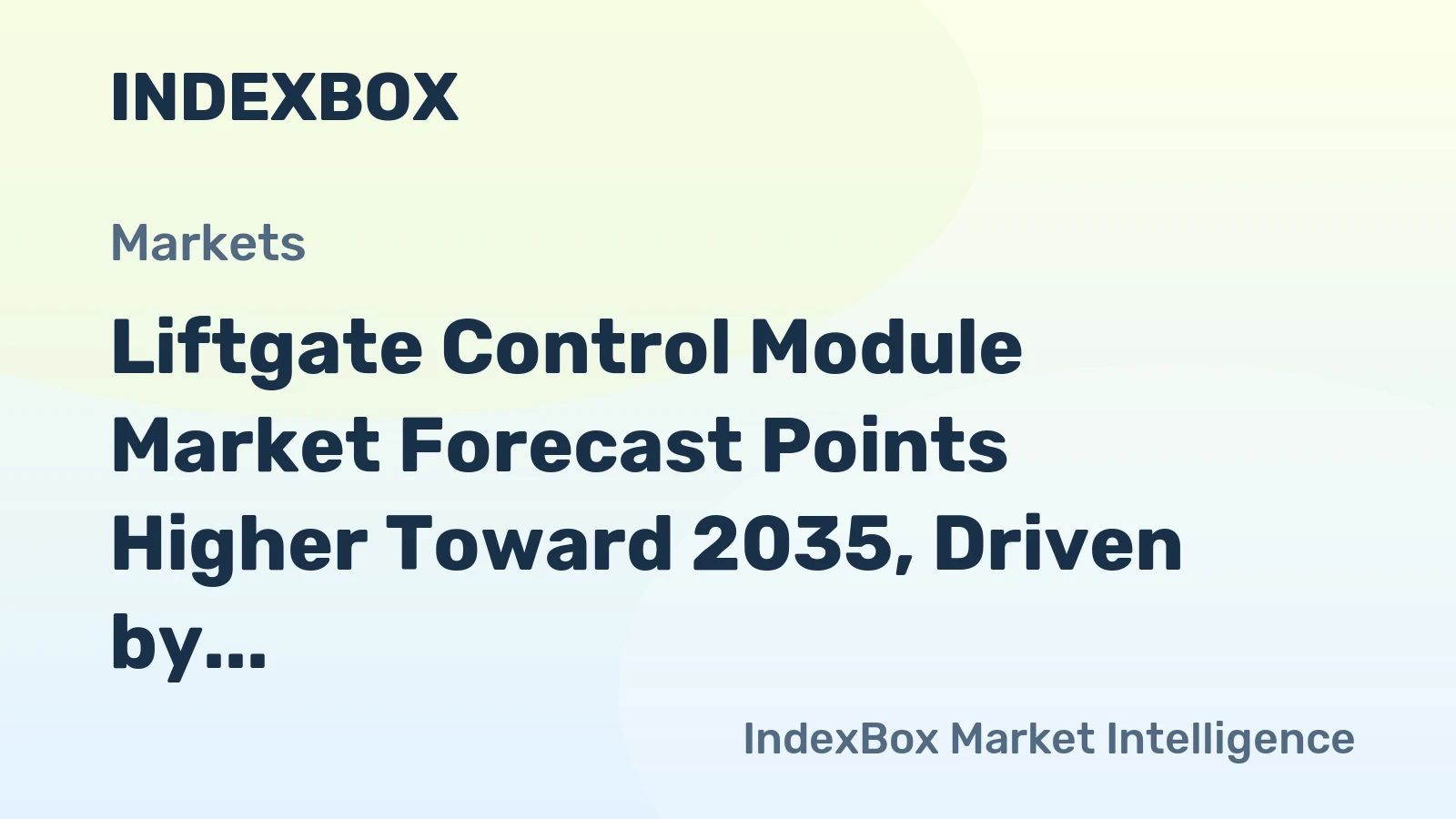 Liftgate Control Module Market Forecast Points Higher Toward 2035, Driven by Rising SUV and EV Production