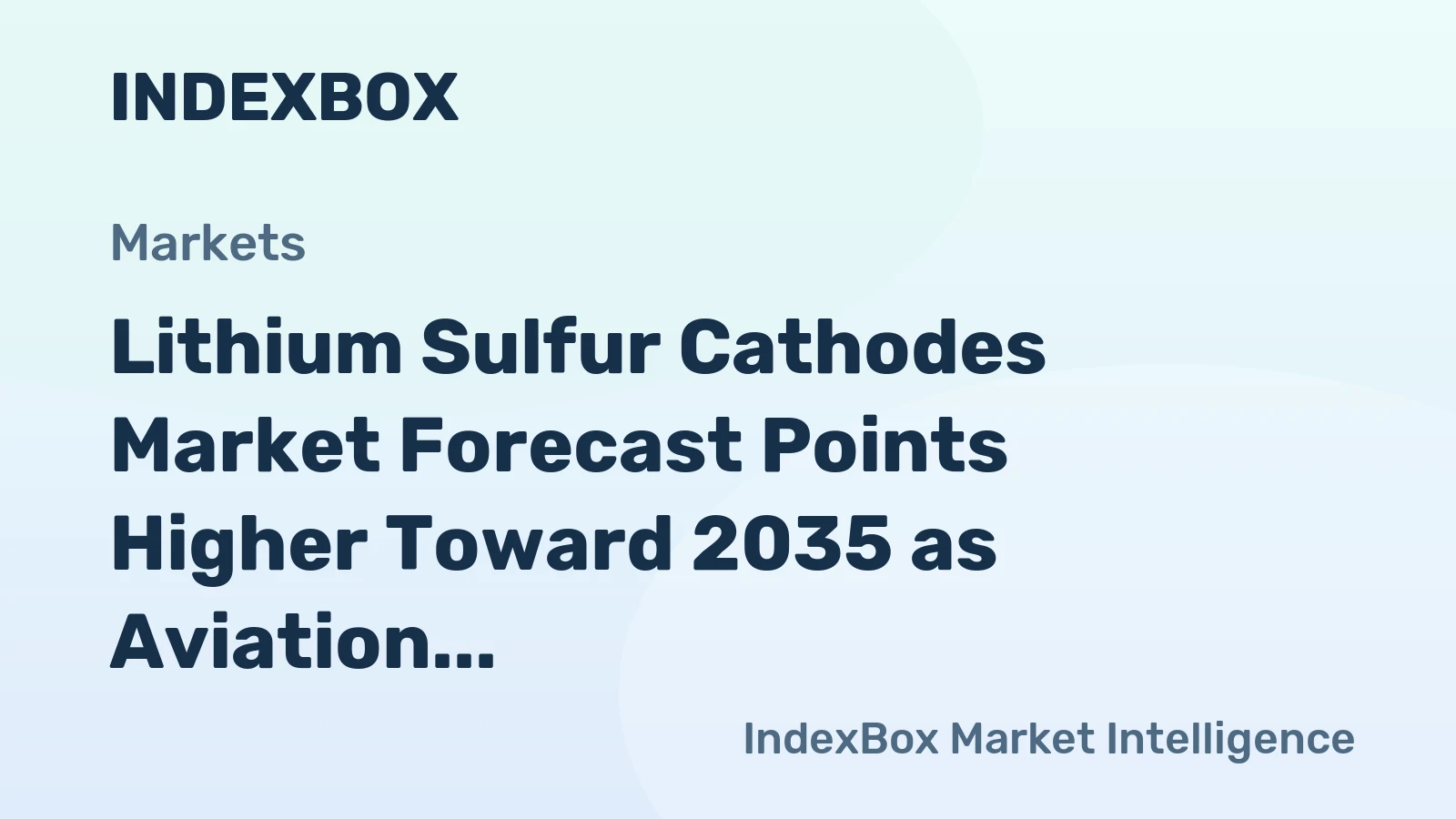 Lithium Sulfur Cathodes Market Forecast Points Higher Toward 2035 as Aviation and Defense Drive Adoption