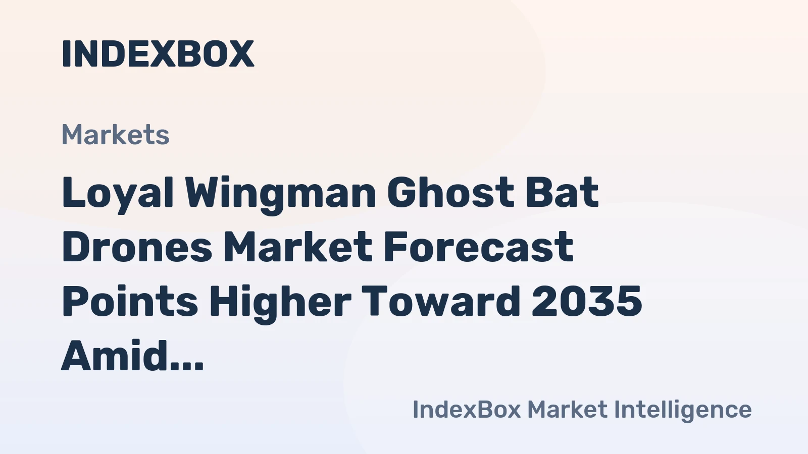 Loyal Wingman Ghost Bat Drones Market Forecast Points Higher Toward 2035 Amid Rising Defense Autonomy Spending