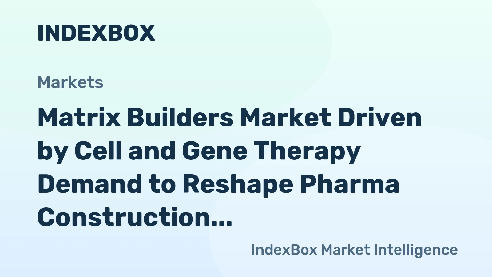 Matrix Builders Market Driven by Cell and Gene Therapy Demand to Reshape Pharma Construction Through 2035