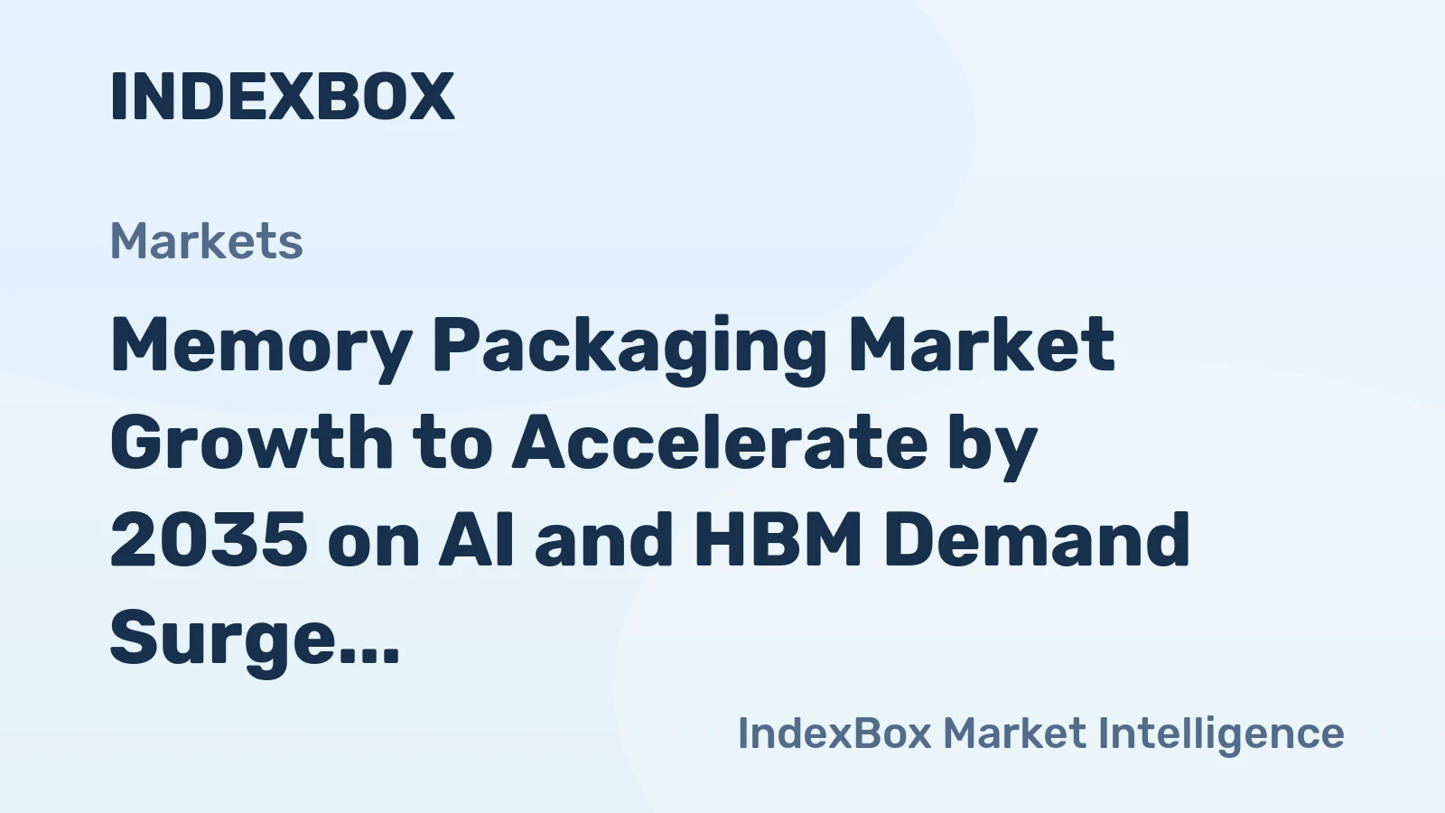 Memory Packaging Market Growth to Accelerate by 2035 on AI and HBM Demand Surge