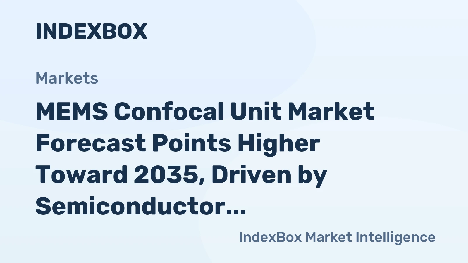 MEMS Confocal Unit Market Forecast Points Higher Toward 2035, Driven by Semiconductor Inspection Demands