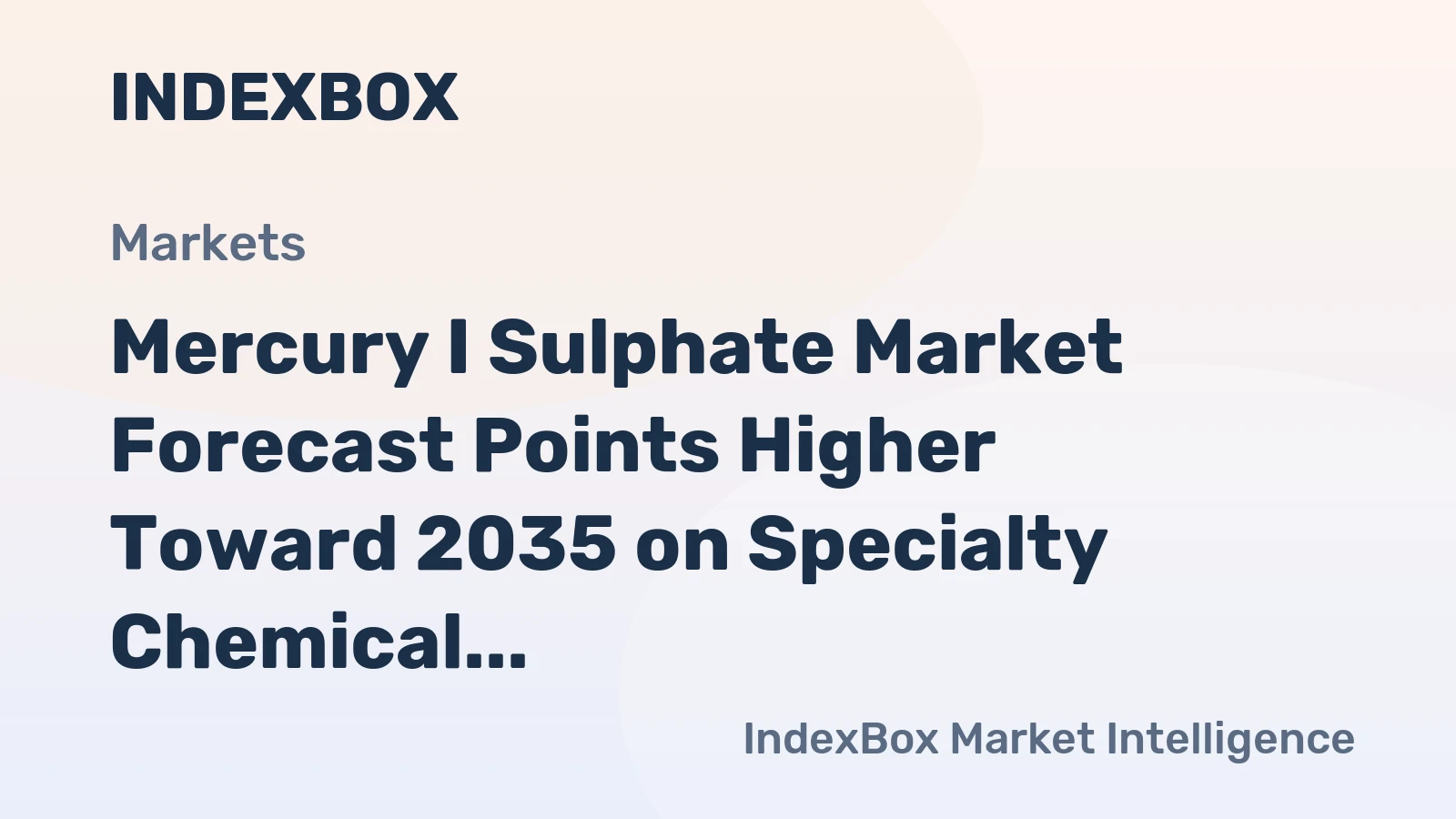 Mercury I Sulphate Market Forecast Points Higher Toward 2035 on Specialty Chemical Demand