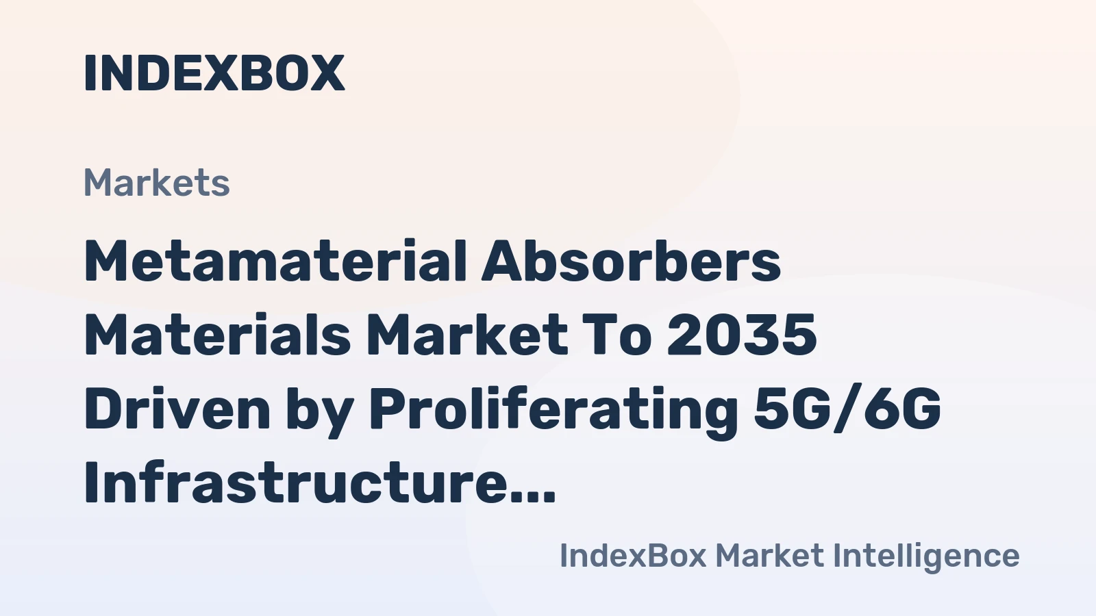 Metamaterial Absorbers Materials Market to 2035 Driven by Proliferating 5G/6G Infrastructure Demands