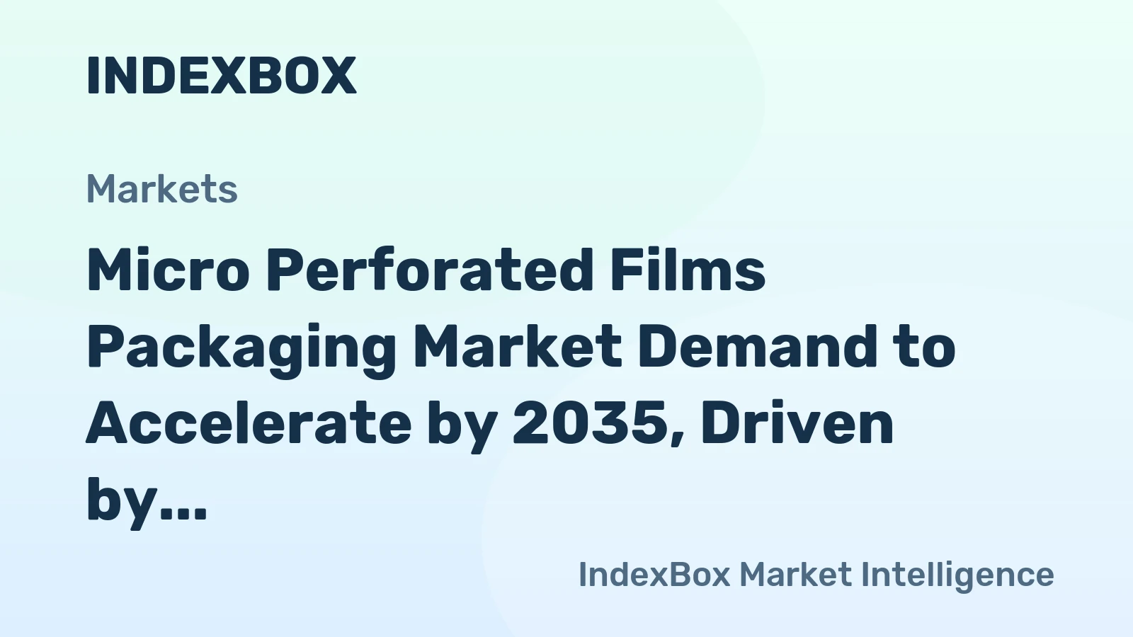 Micro Perforated Films Packaging Market Demand to Accelerate by 2035, Driven by Fresh Food Logistics