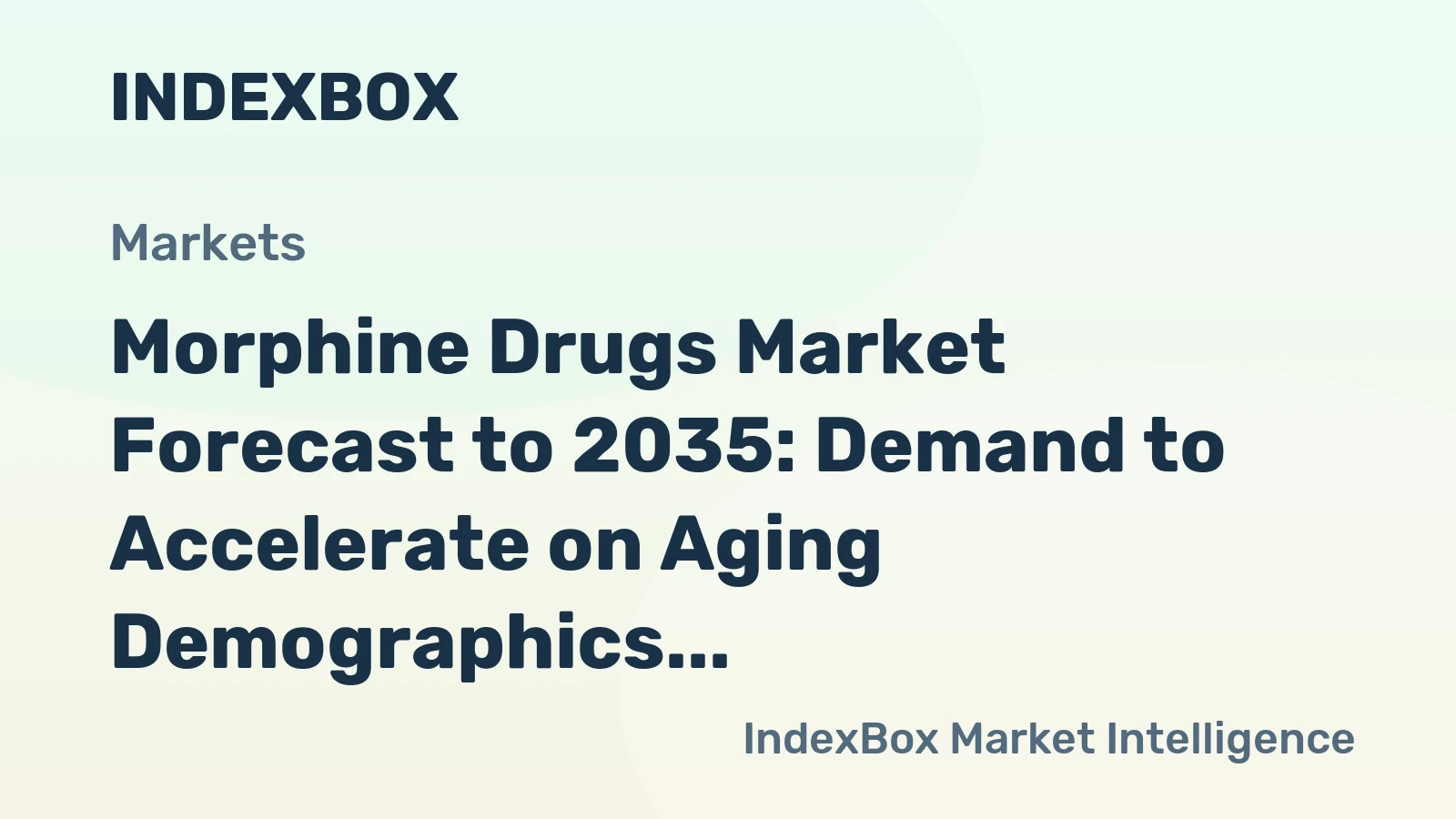 Morphine Drugs Market Forecast to 2035: Demand to Accelerate on Aging Demographics and Expanding Palliative Care Access