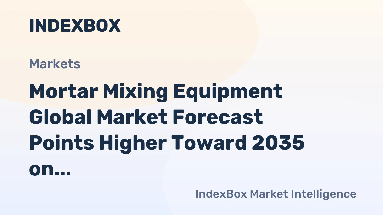Mortar Mixing Equipment Global Market Forecast Points Higher Toward 2035 on Infrastructure Modernization