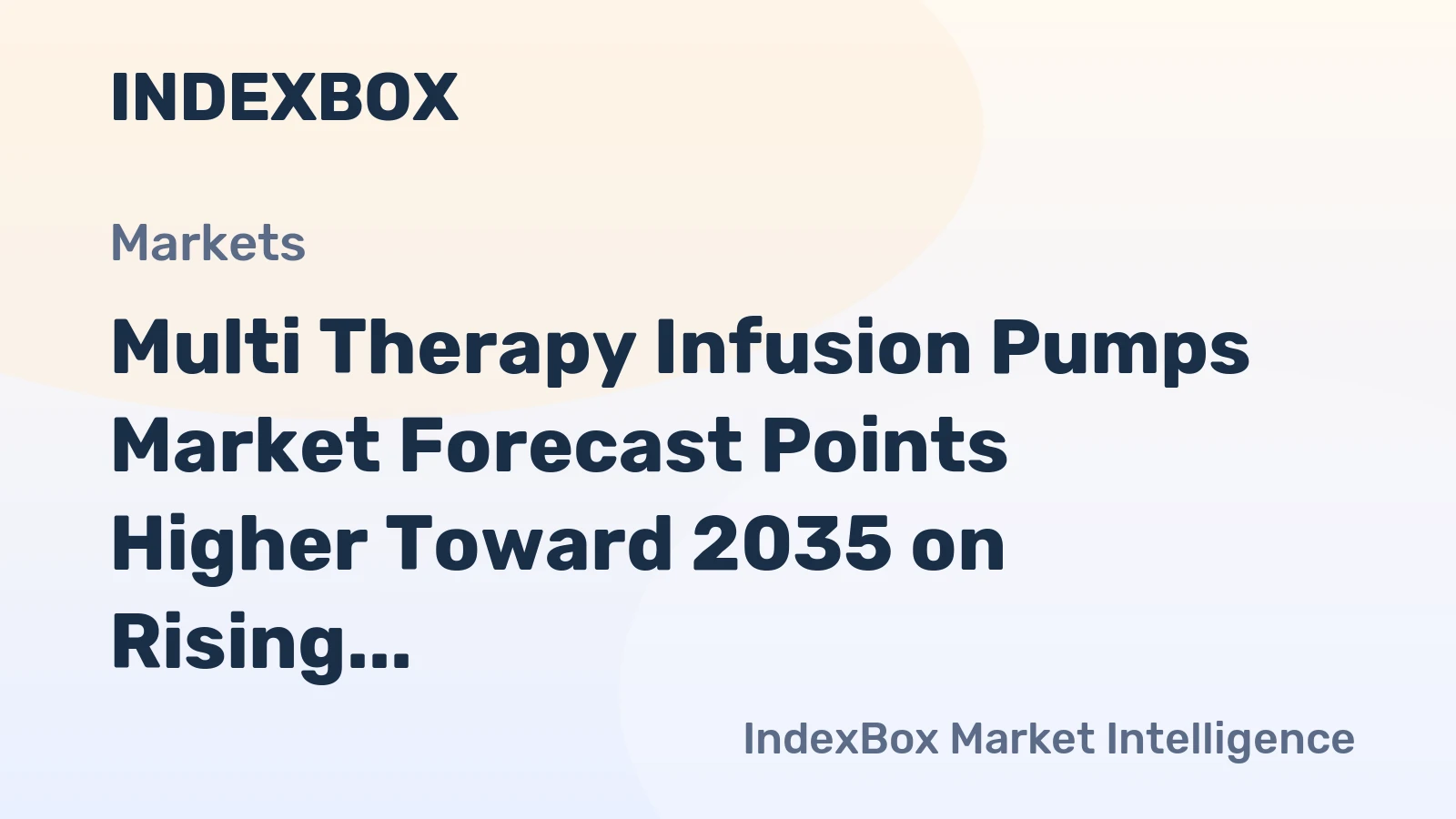 Multi Therapy Infusion Pumps Market Forecast Points Higher Toward 2035 on Rising Chronic Disease Prevalence