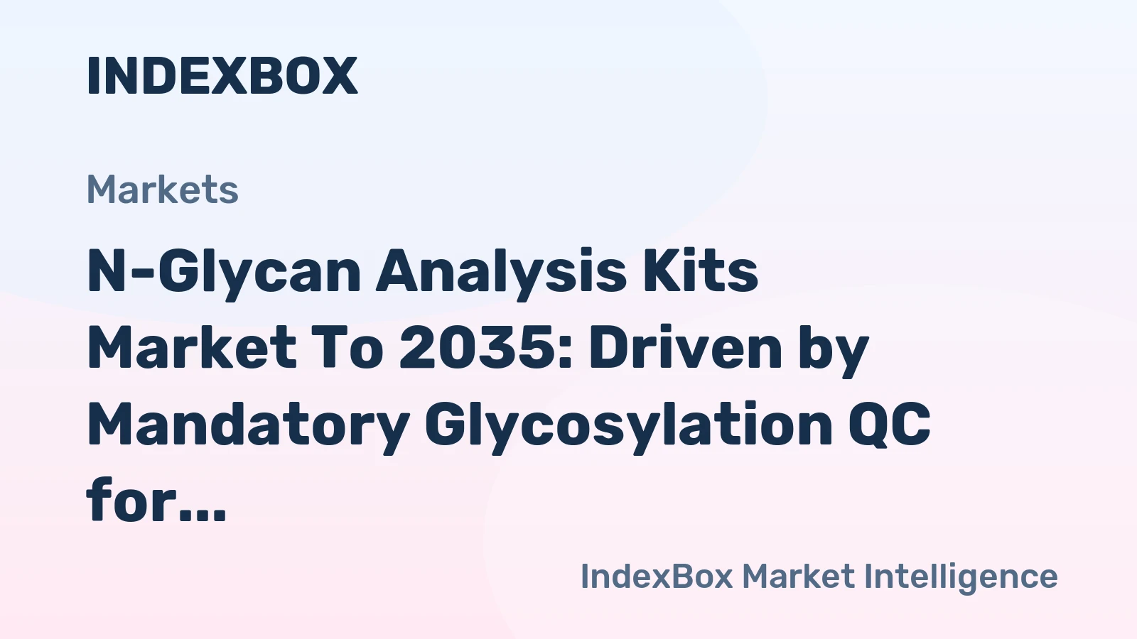 N-Glycan Analysis Kits Market to 2035: Driven by Mandatory Glycosylation QC for Biologics