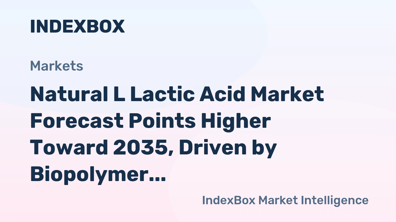 Natural L Lactic Acid Market Forecast Points Higher Toward 2035, Driven by Biopolymer Demand