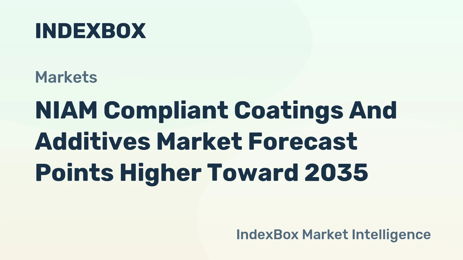 NIAM Compliant Coatings and Additives Market Forecast Points Higher Toward 2035, Driven by Global Supply Chain Mandates