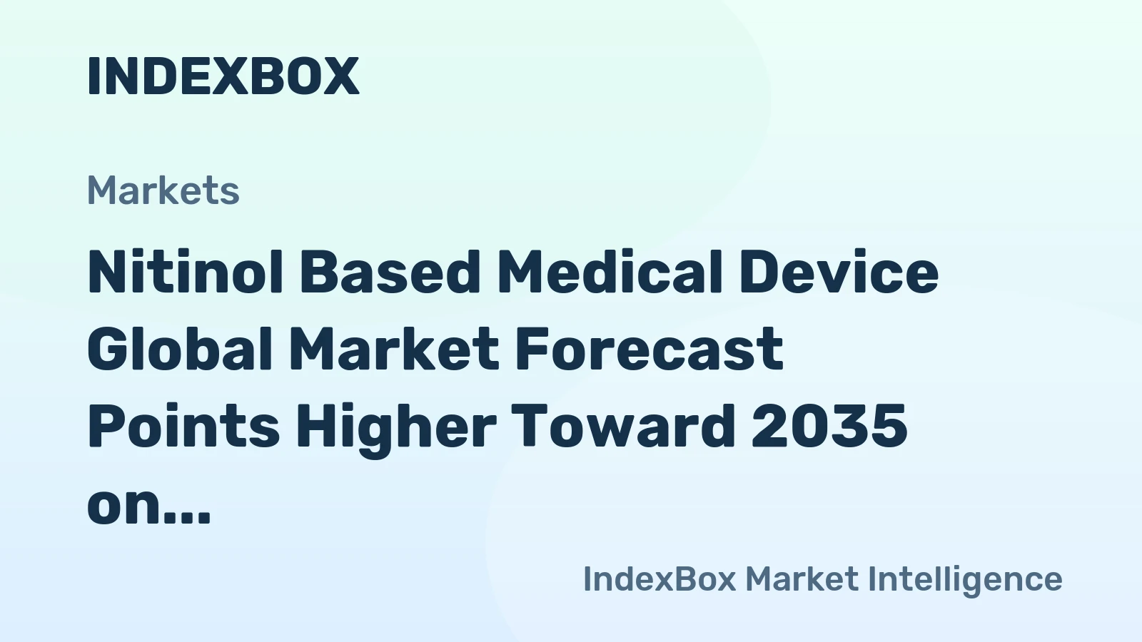 Nitinol Based Medical Device Global Market Forecast Points Higher Toward 2035 on Rising Minimally Invasive Procedure Volumes