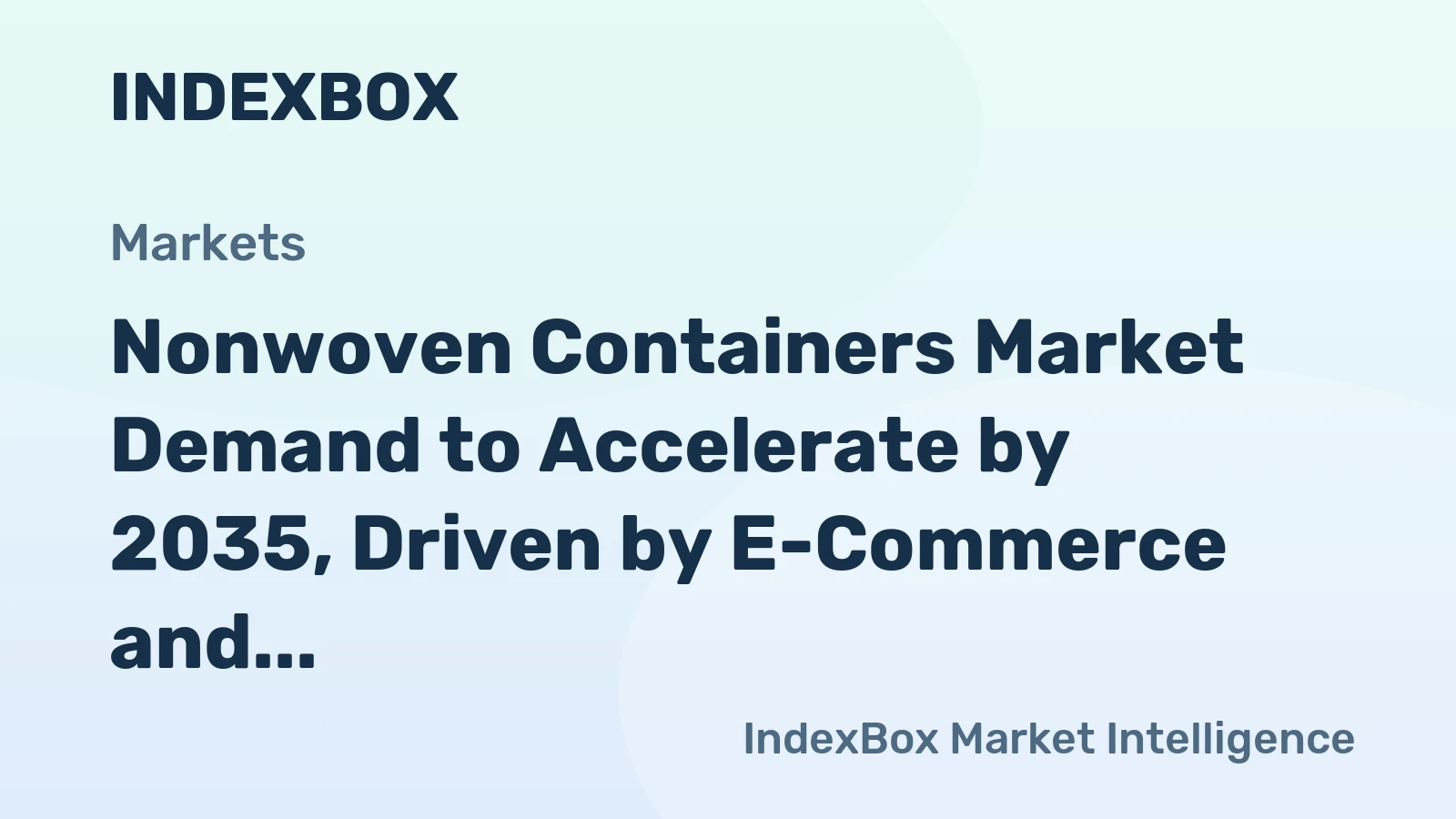 Nonwoven Containers Market Demand to Accelerate by 2035, Driven by E-Commerce and Sustainability
