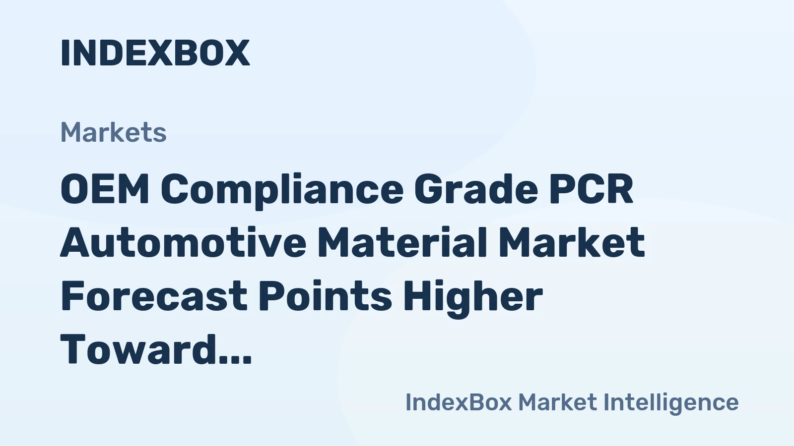 OEM Compliance Grade PCR Automotive Material Market Forecast Points Higher Toward 2035, Driven by Biologic Drug Demand