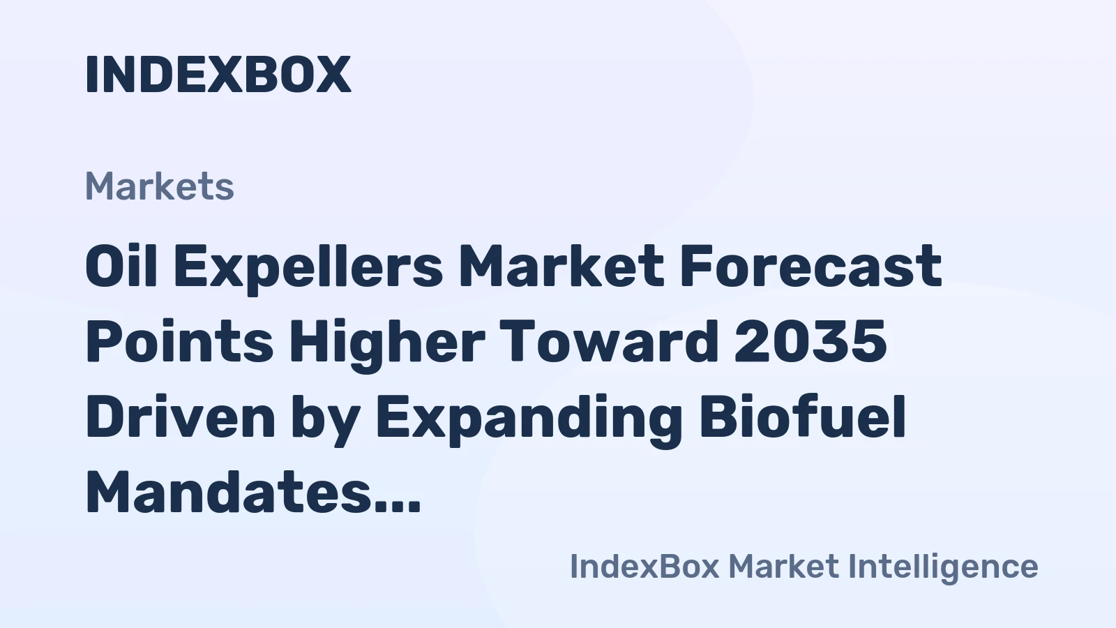 Oil Expellers Market Forecast Points Higher Toward 2035 Driven by Expanding Biofuel Mandates