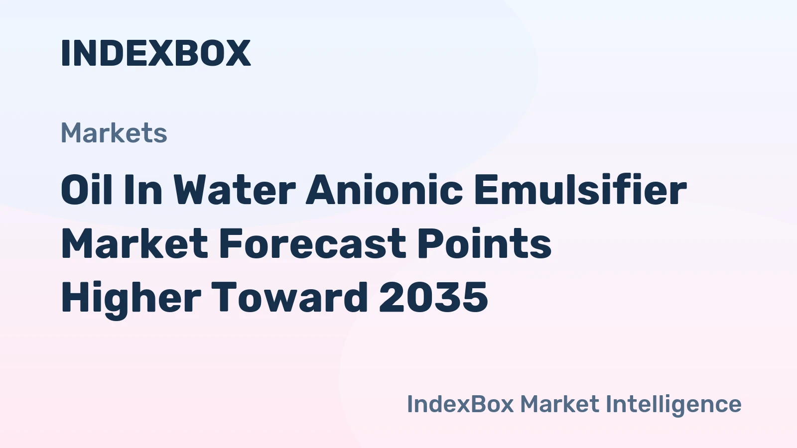Oil in Water Anionic Emulsifier Market Forecast Points Higher Toward 2035, Driven by Expanding Industrial Applications and Enhanced Oil Recovery Demand
