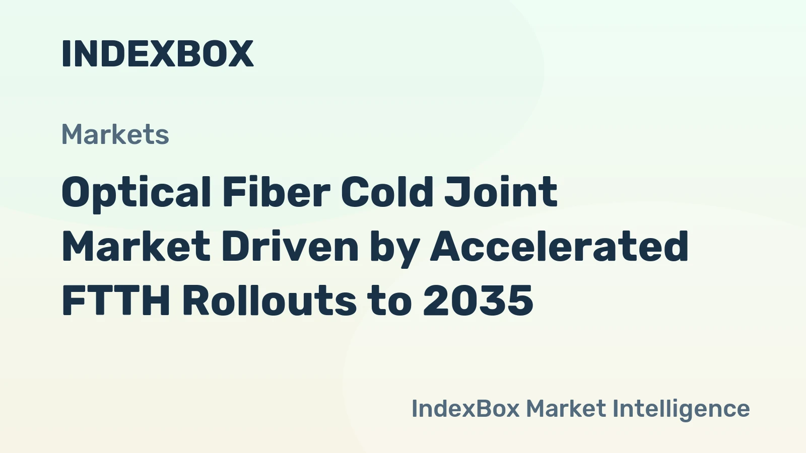 Optical Fiber Cold Joint Market Driven by Accelerated FTTH Rollouts to 2035