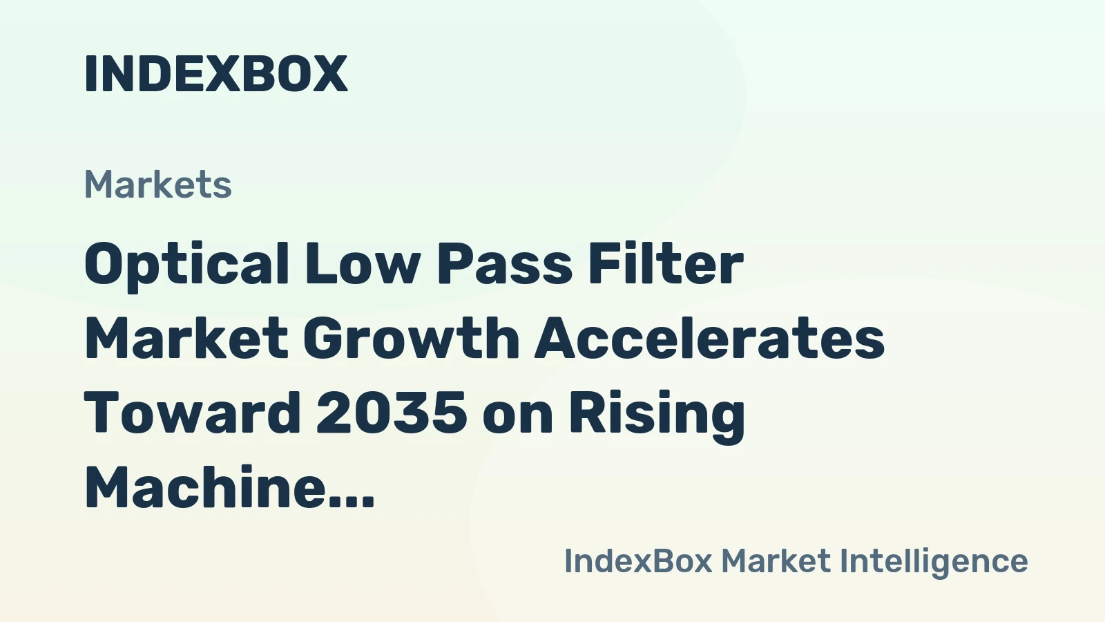Optical Low Pass Filter Market Growth Accelerates Toward 2035 on Rising Machine Vision and ADAS Demand