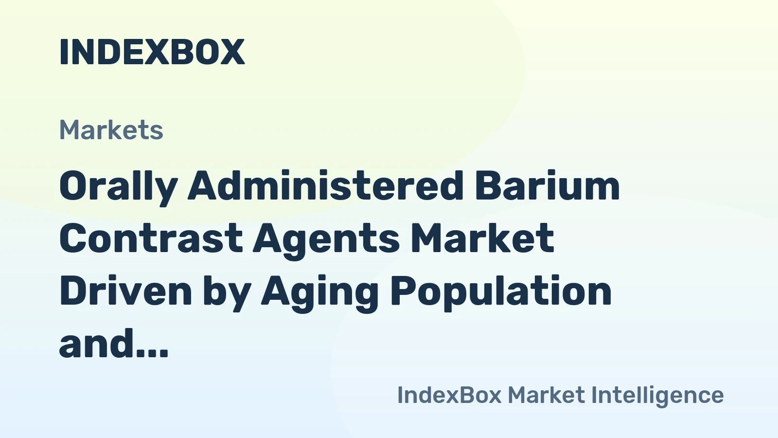 Orally Administered Barium Contrast Agents Market Driven by Aging Population and GI Disorder Prevalence Through 2035