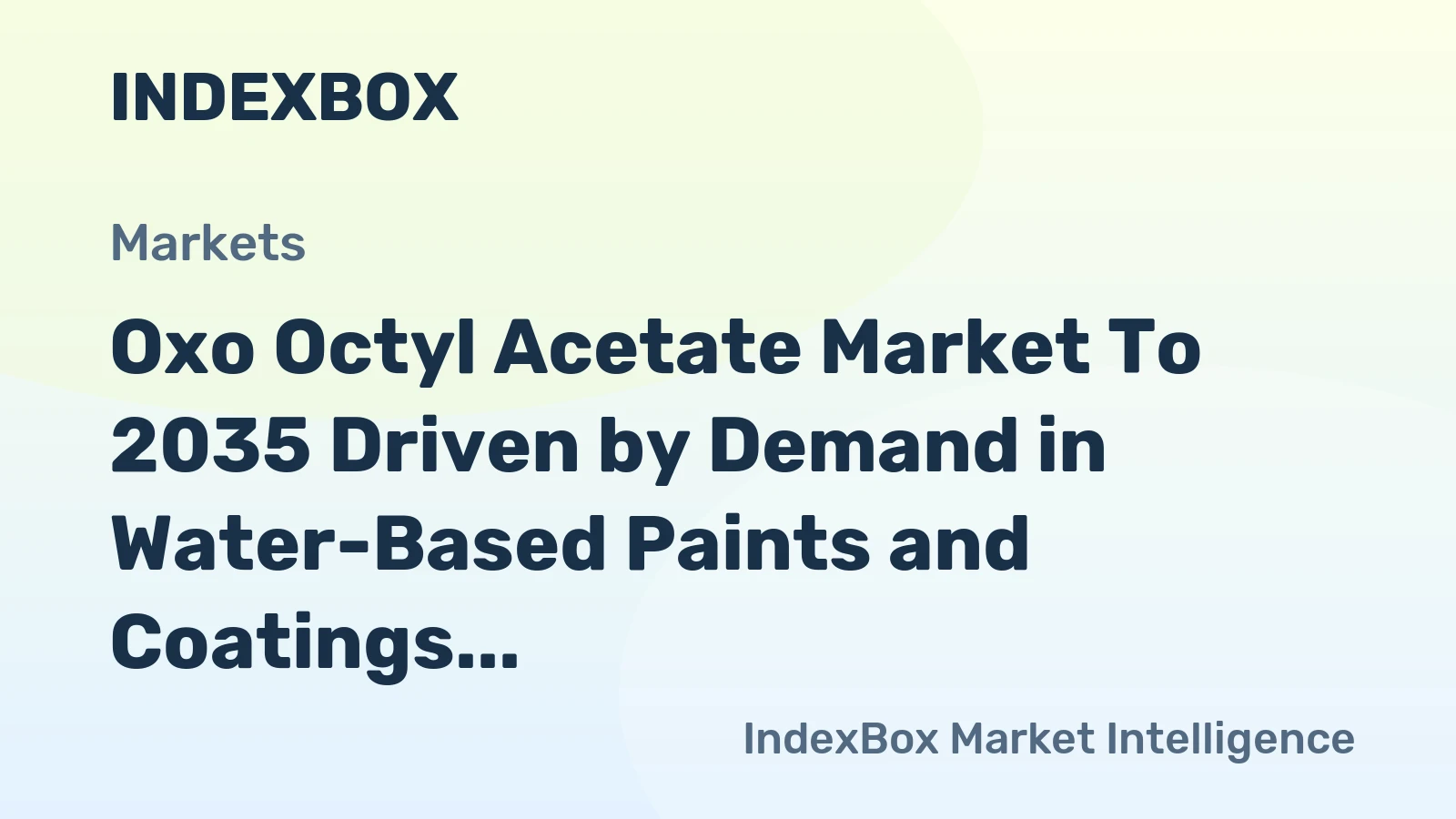 Oxo Octyl Acetate Market to 2035 Driven by Demand in Water-Based Paints and Coatings