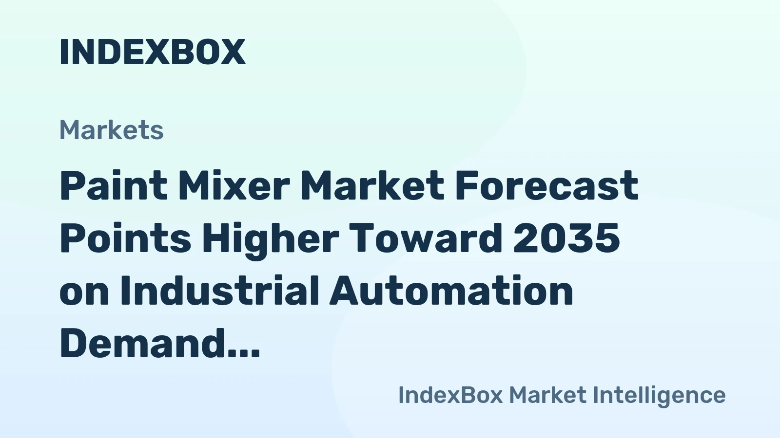 Paint Mixer Market Forecast Points Higher Toward 2035 on Industrial Automation Demand