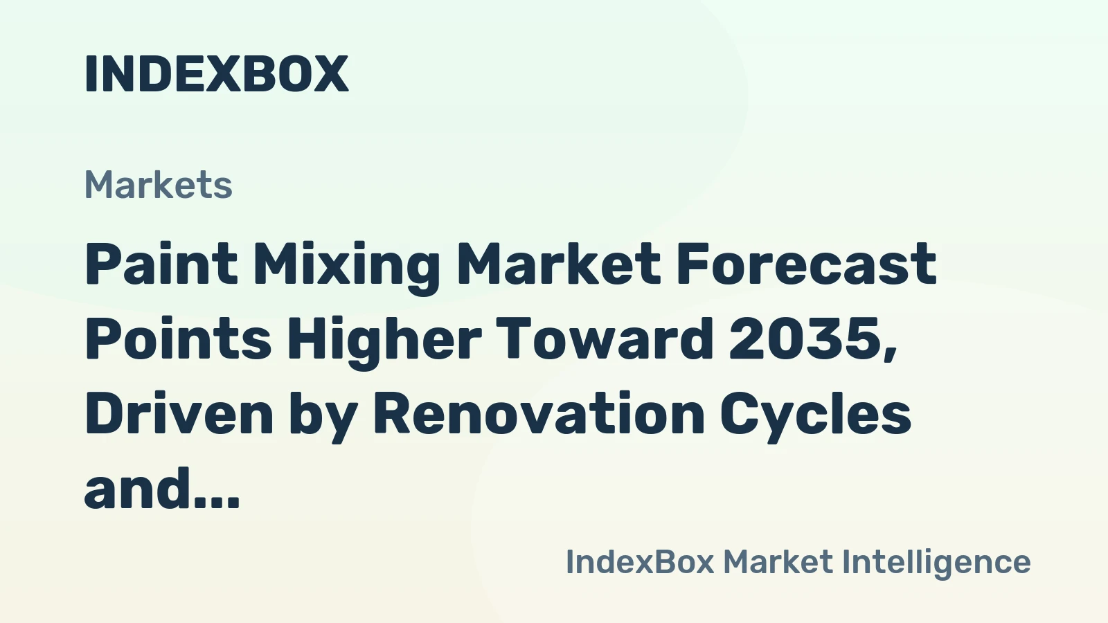 Paint Mixing Market Forecast Points Higher Toward 2035, Driven by Renovation Cycles and Premiumization