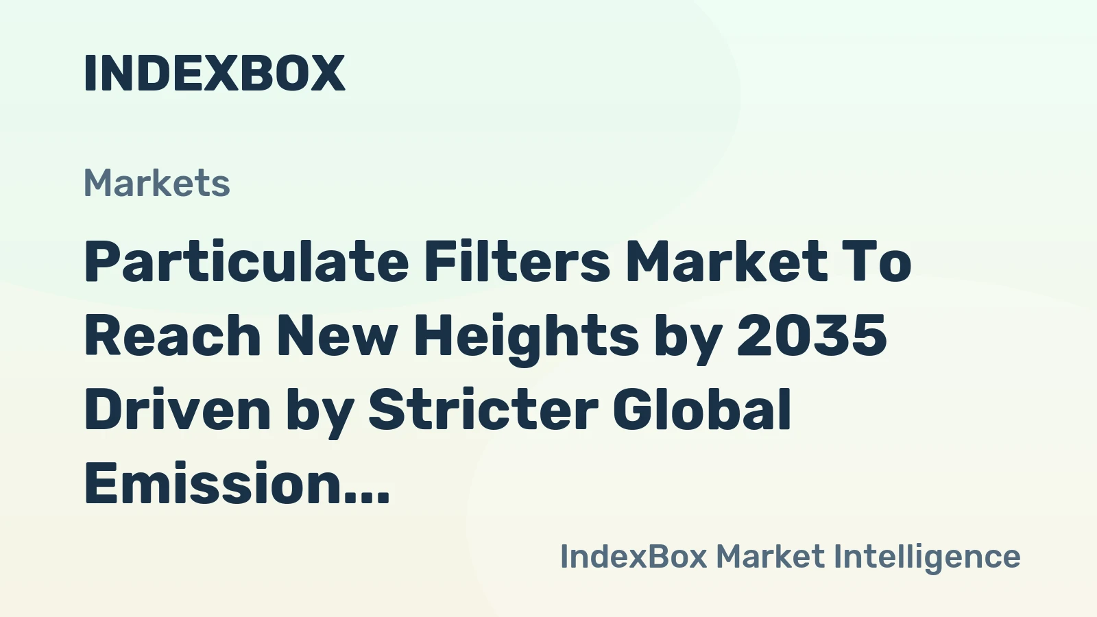 Particulate Filters Market to Reach New Heights by 2035 Driven by Stricter Global Emission Norms