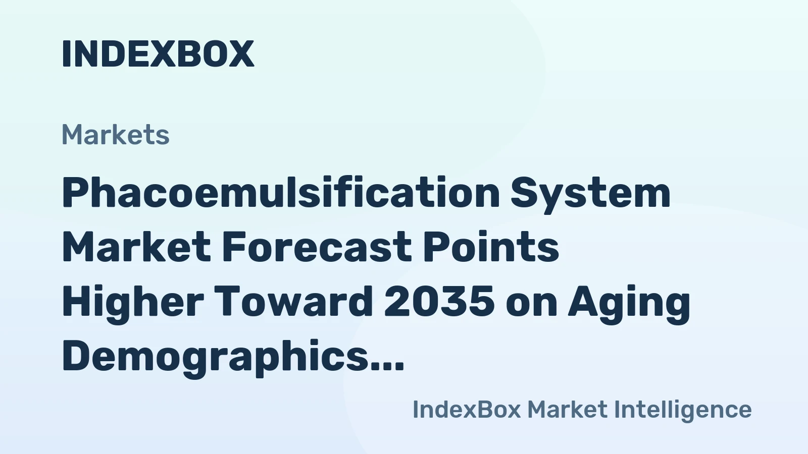 Phacoemulsification System Market Forecast Points Higher Toward 2035 on Aging Demographics and Surgical Volume Expansion