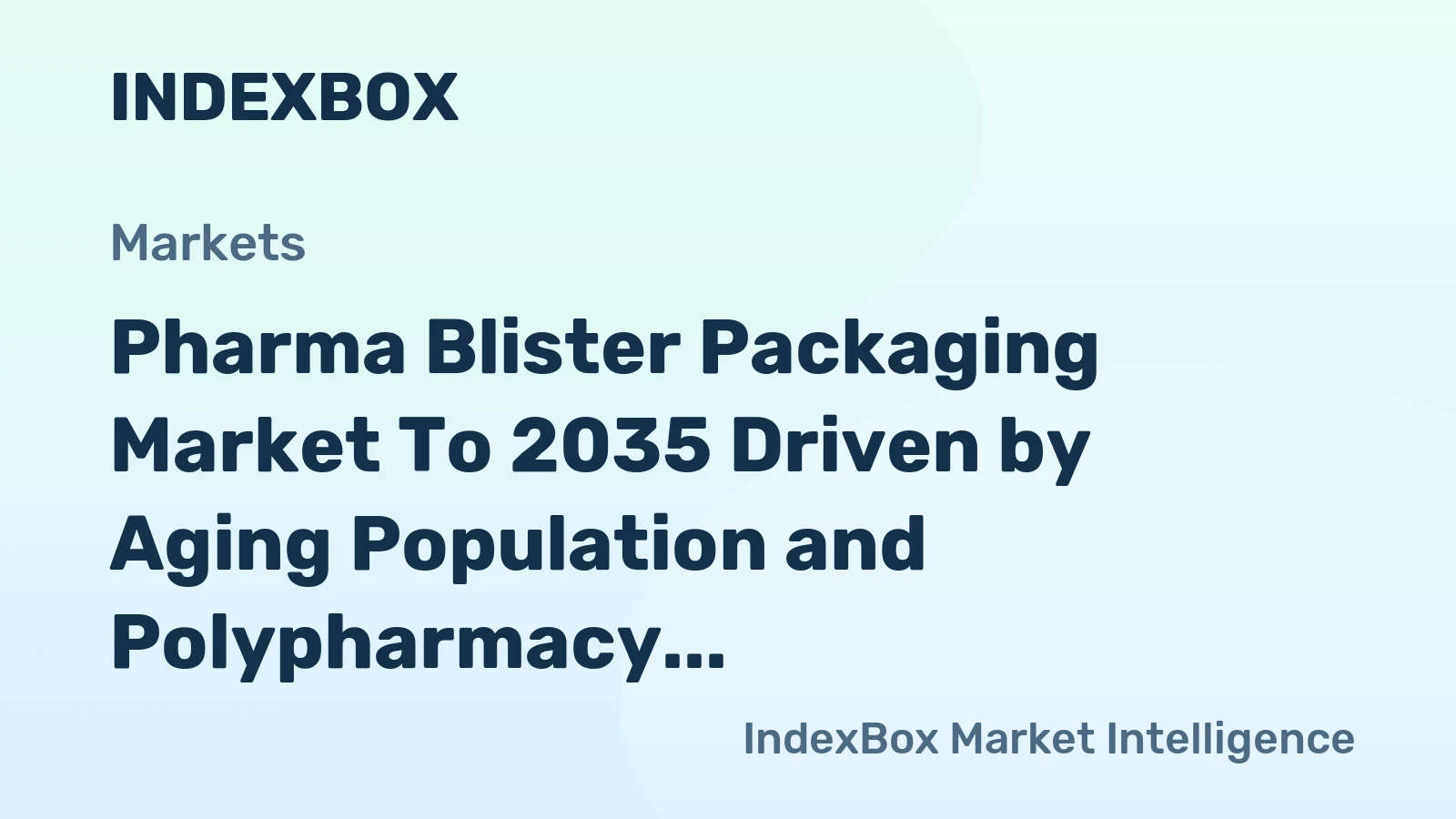 Pharma Blister Packaging Market to 2035 Driven by Aging Population and Polypharmacy Demand