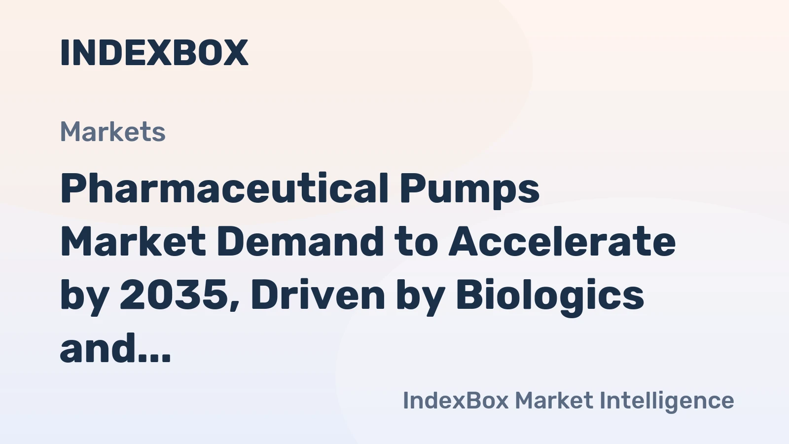 Pharmaceutical Pumps Market Demand to Accelerate by 2035, Driven by Biologics and Advanced Manufacturing